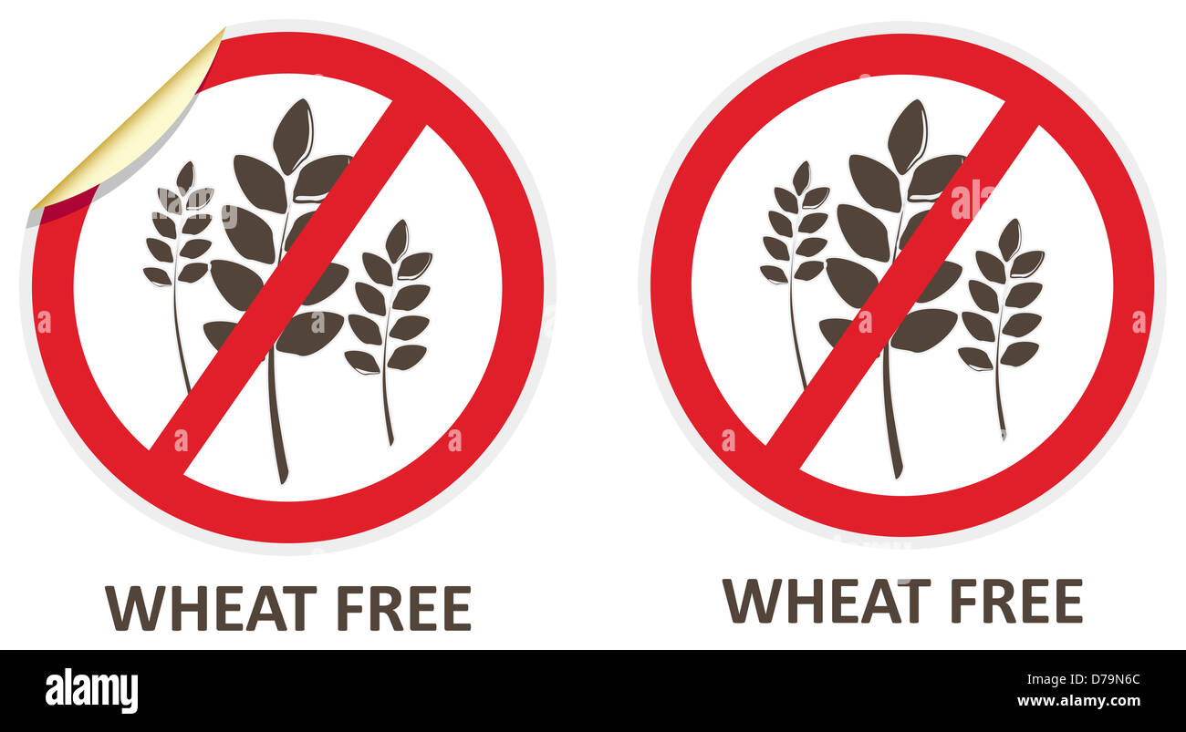 Wheat free vector stickers and icons for allergen free products Stock ...