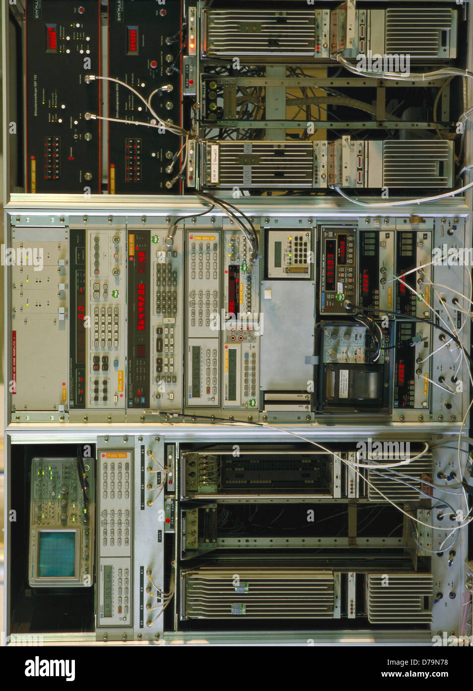 System test bench fiber optic cables Stock Photo - Alamy