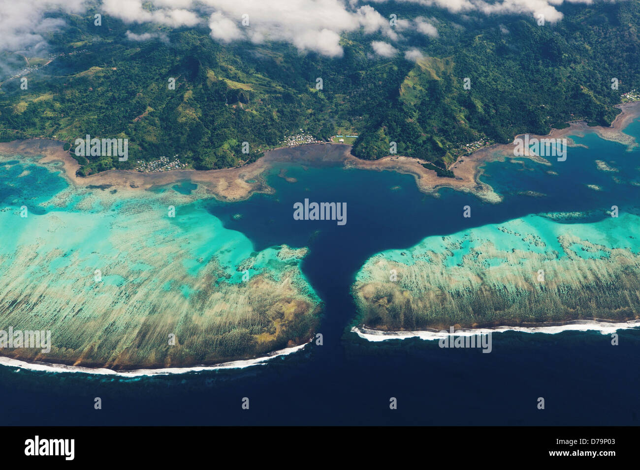 Aerial View Fijian Island Stock Photo - Alamy