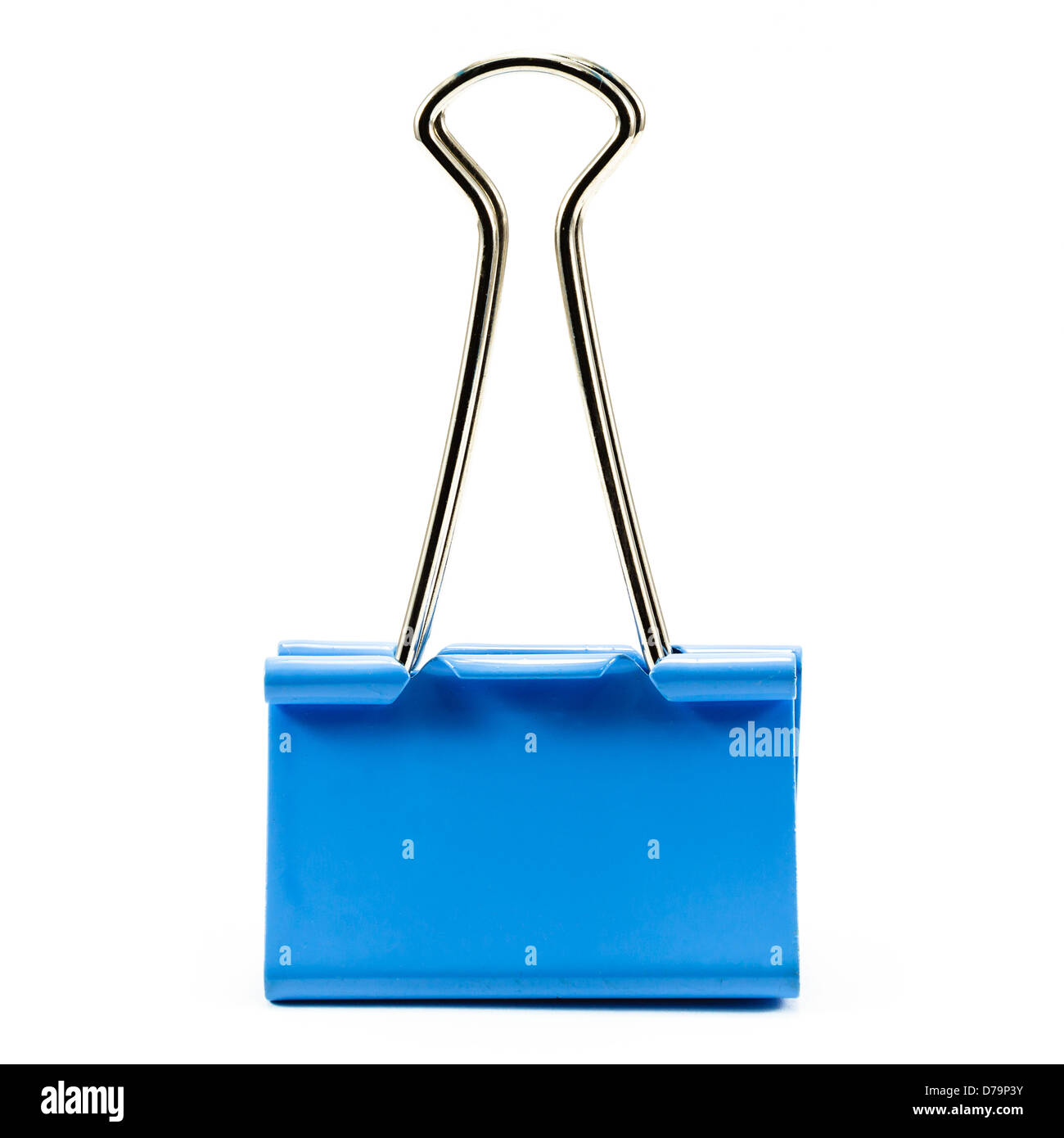 Blue paper clip isolated on white background Stock Photo - Alamy