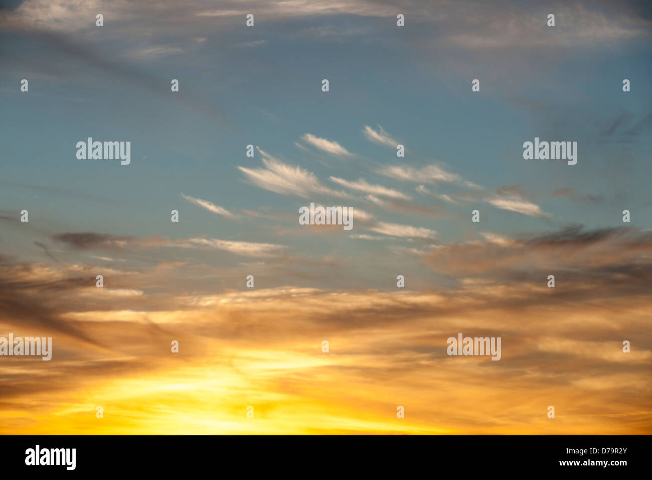 Bright sunset, colors and cloud formation Stock Photo - Alamy