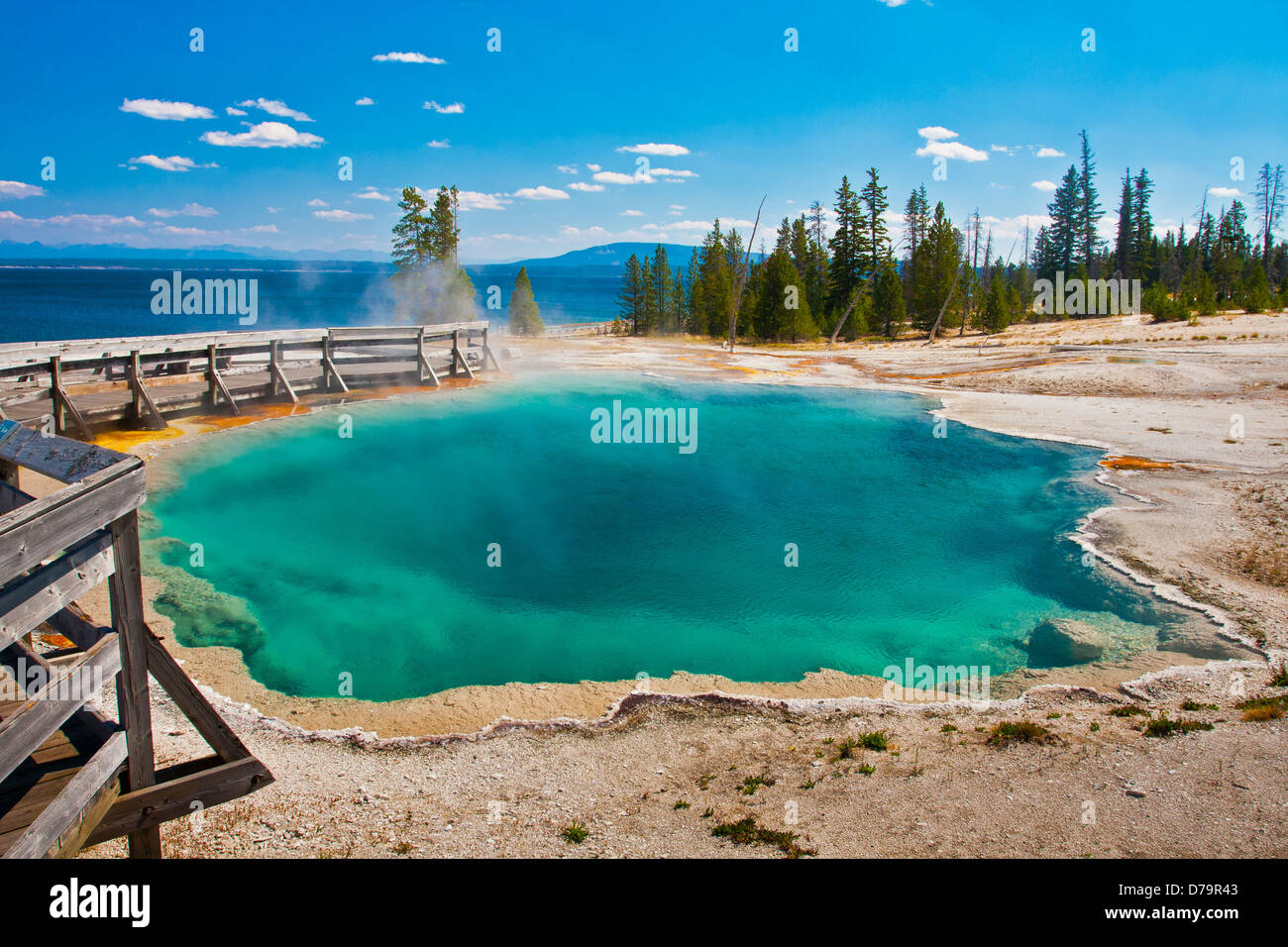 Beautiful Hot Spring Pool in Yellowstone National Park,USA Stock Photo ...