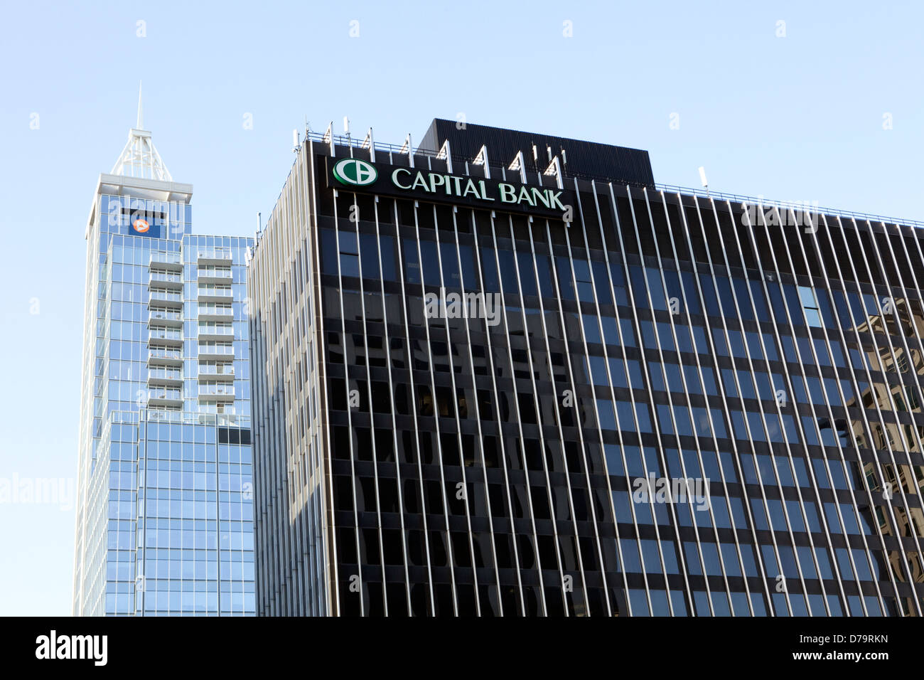 A view of the Capital Bank and PNC buildings in Raleigh, North Carolina ...