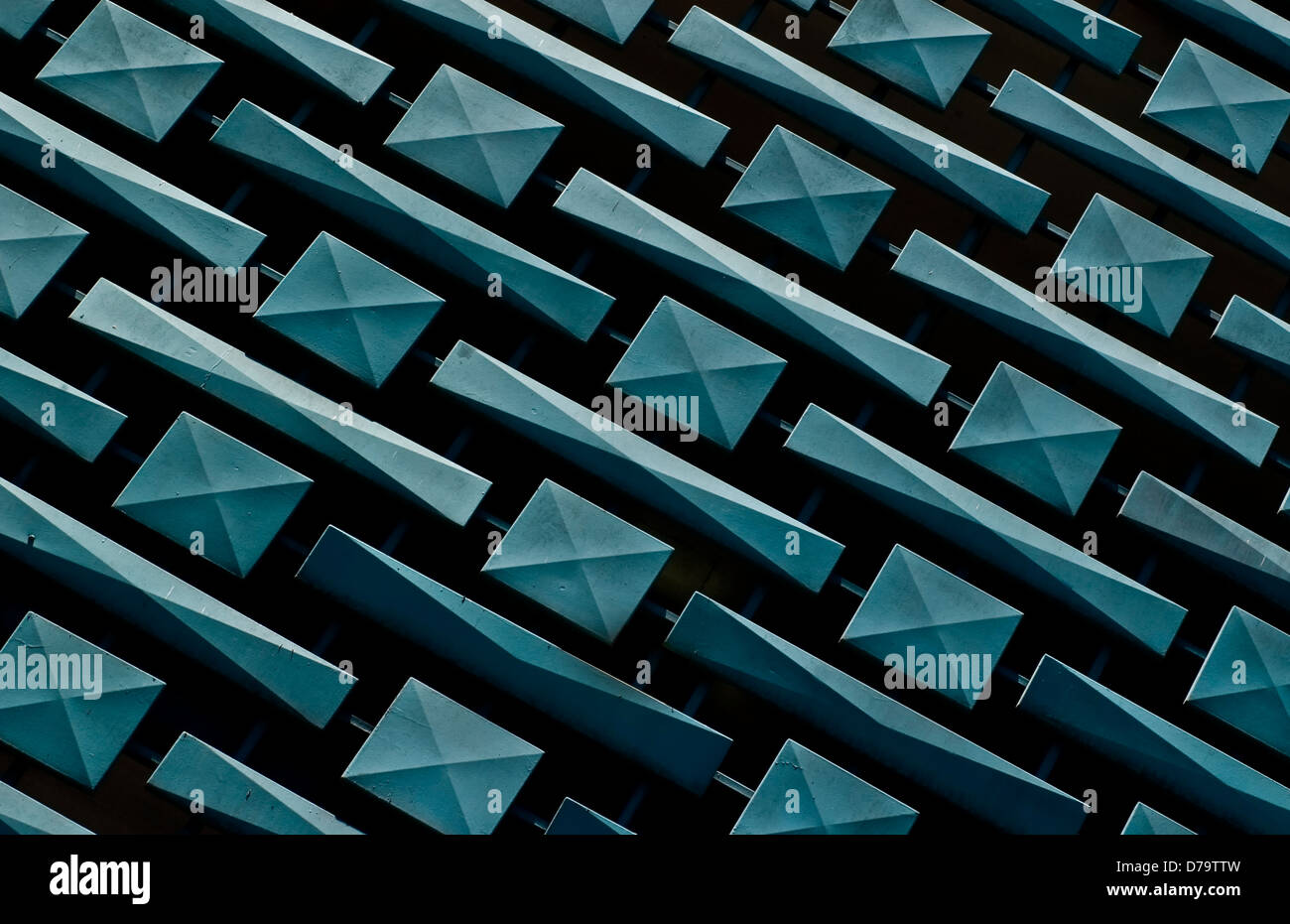 turquoise grill work architectural detail, circa 1950's Stock Photo - Alamy