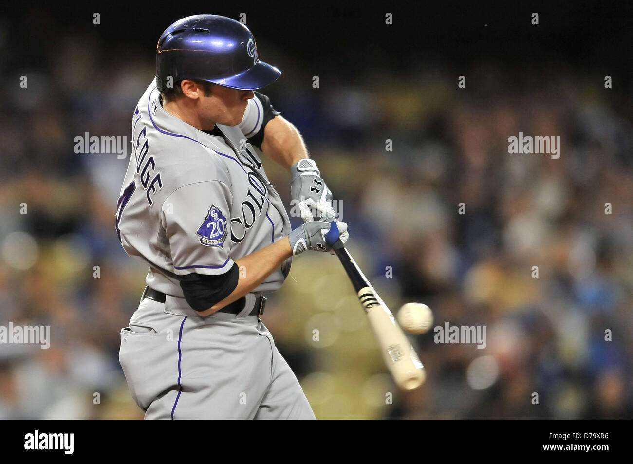 Los Angeles, CA, USA. May 1, 2013. Colorado Rockies second baseman Josh ...