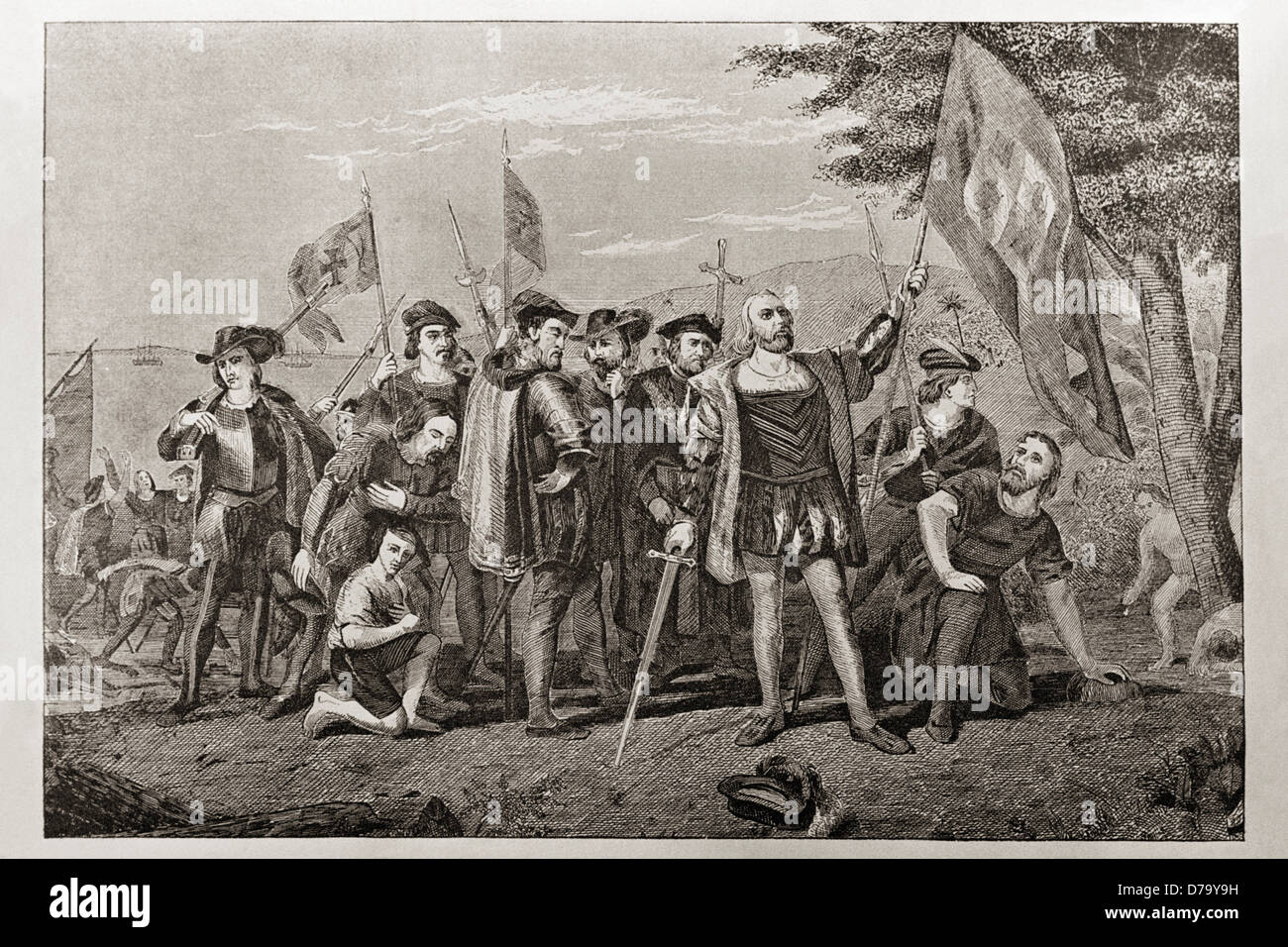 Landing Of Columbus Christopher High Resolution Stock Photography and ...