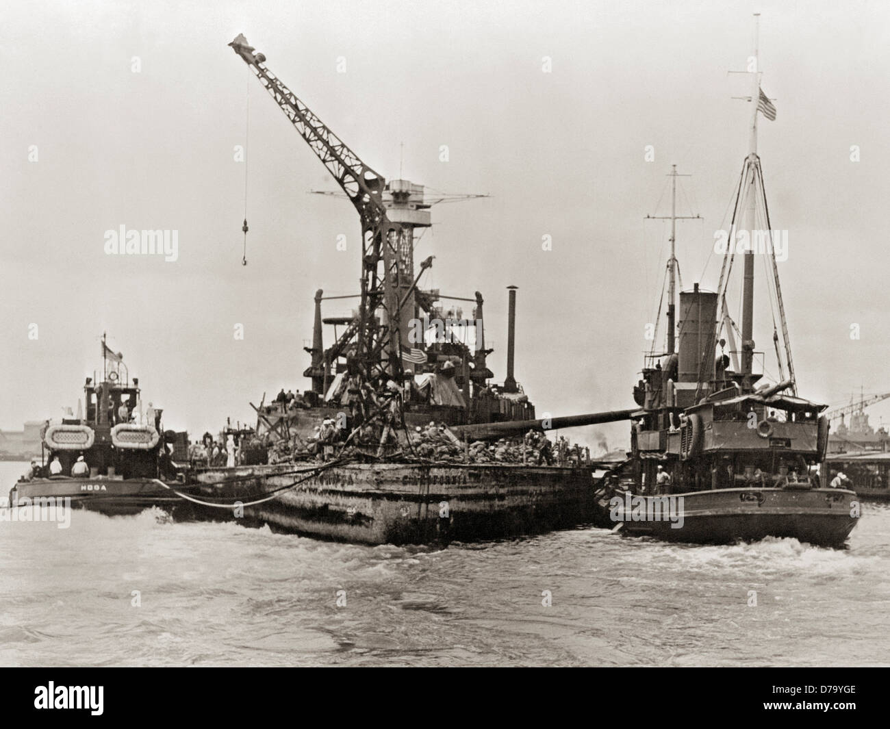 U.S.S. California After Being Bombed Torpedoed Stock Photo - Alamy