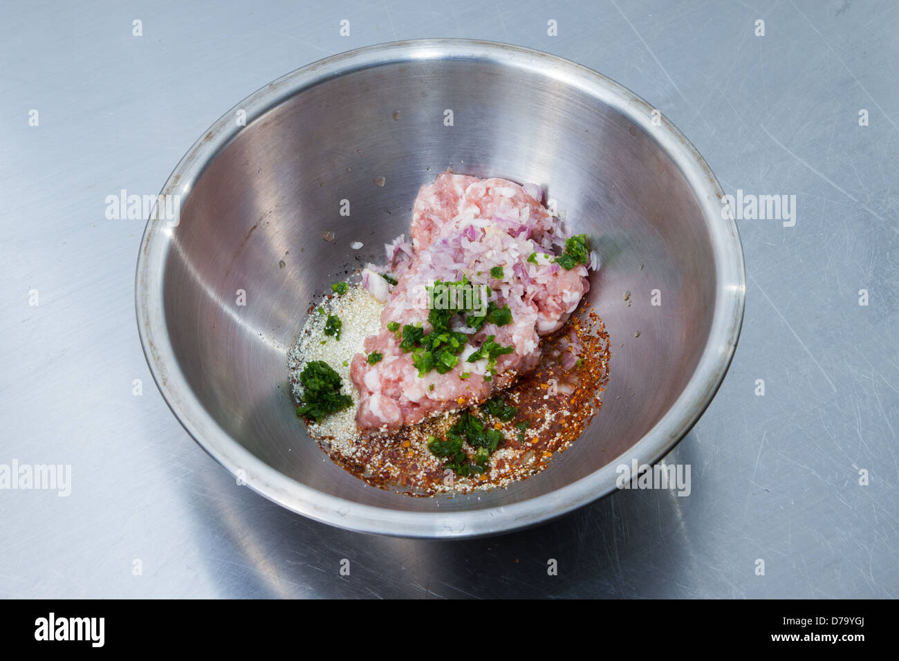 How to make spicy pork cubes Stock Photo - Alamy