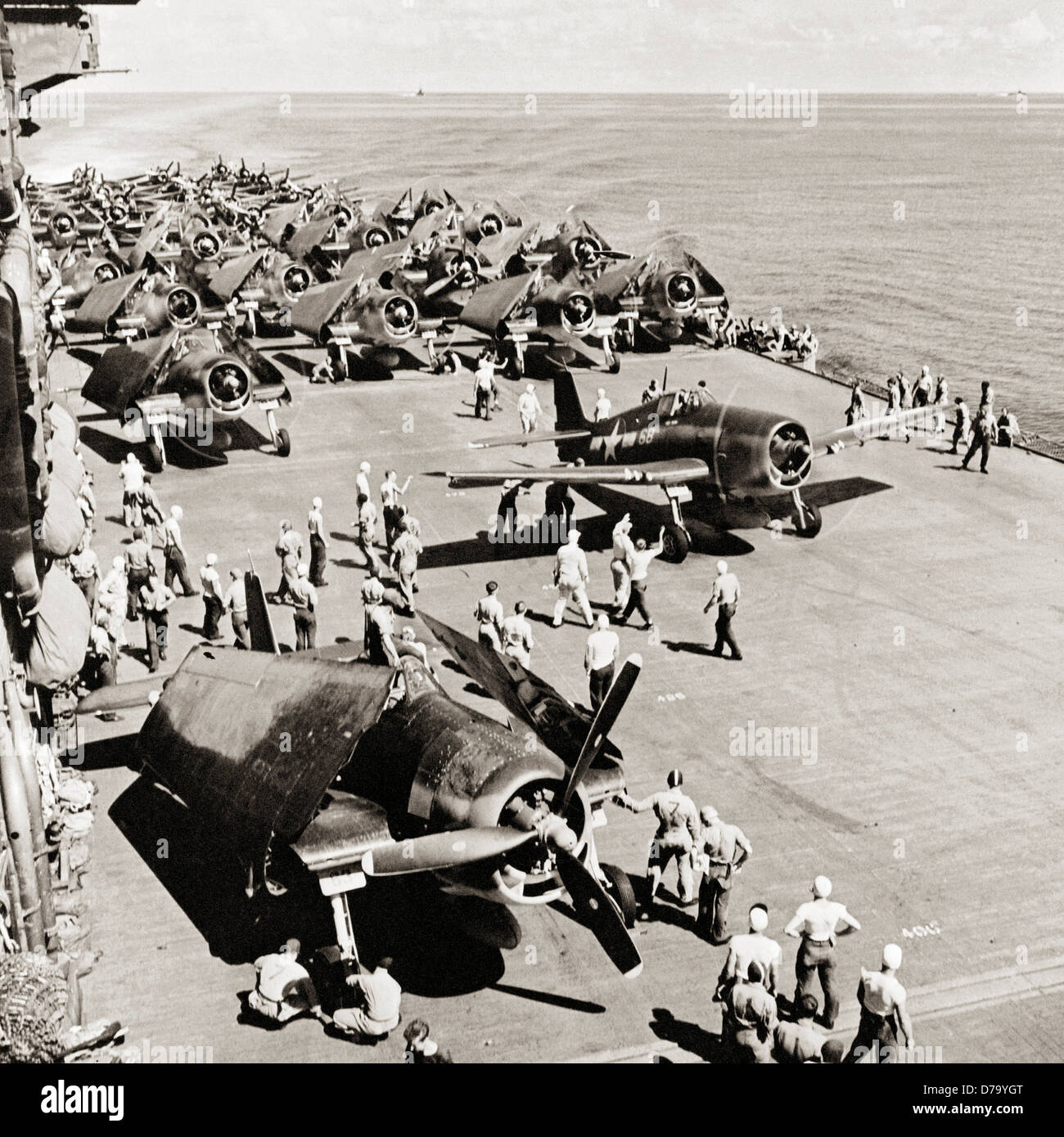 Flight deck crewmen aircraft hi-res stock photography and images - Alamy