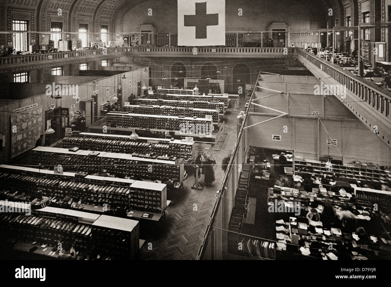 Several People Working in Records Library Stock Photo - Alamy