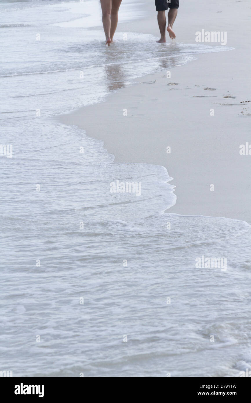 Fresh footprints on the beach Stock Photo - Alamy