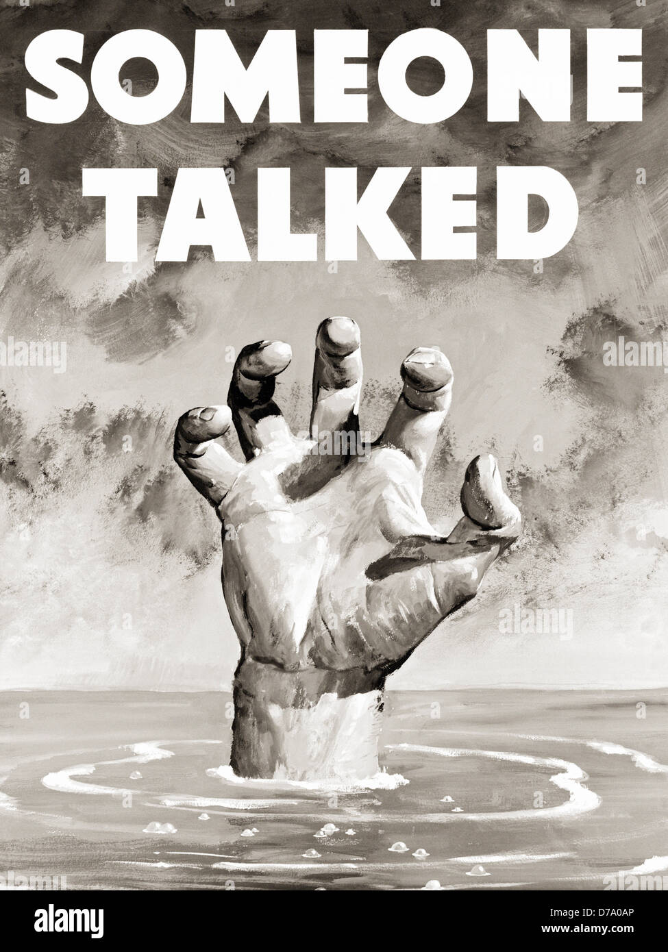 Poster Warning Someone Talked Stock Photo - Alamy