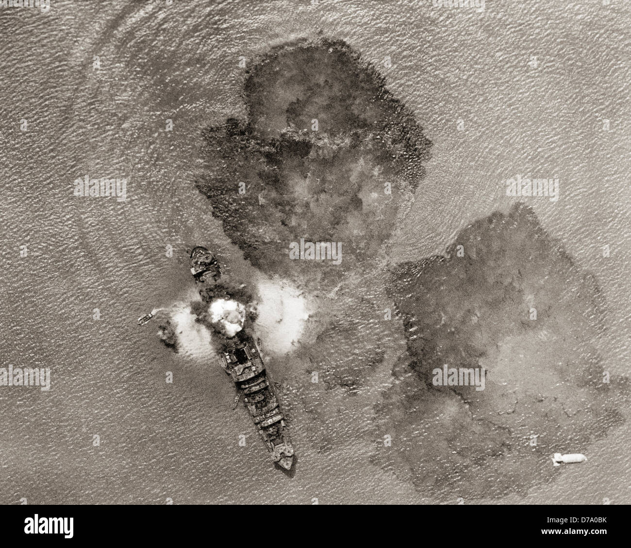 Japanese Ship Being Bombed Stock Photo - Alamy