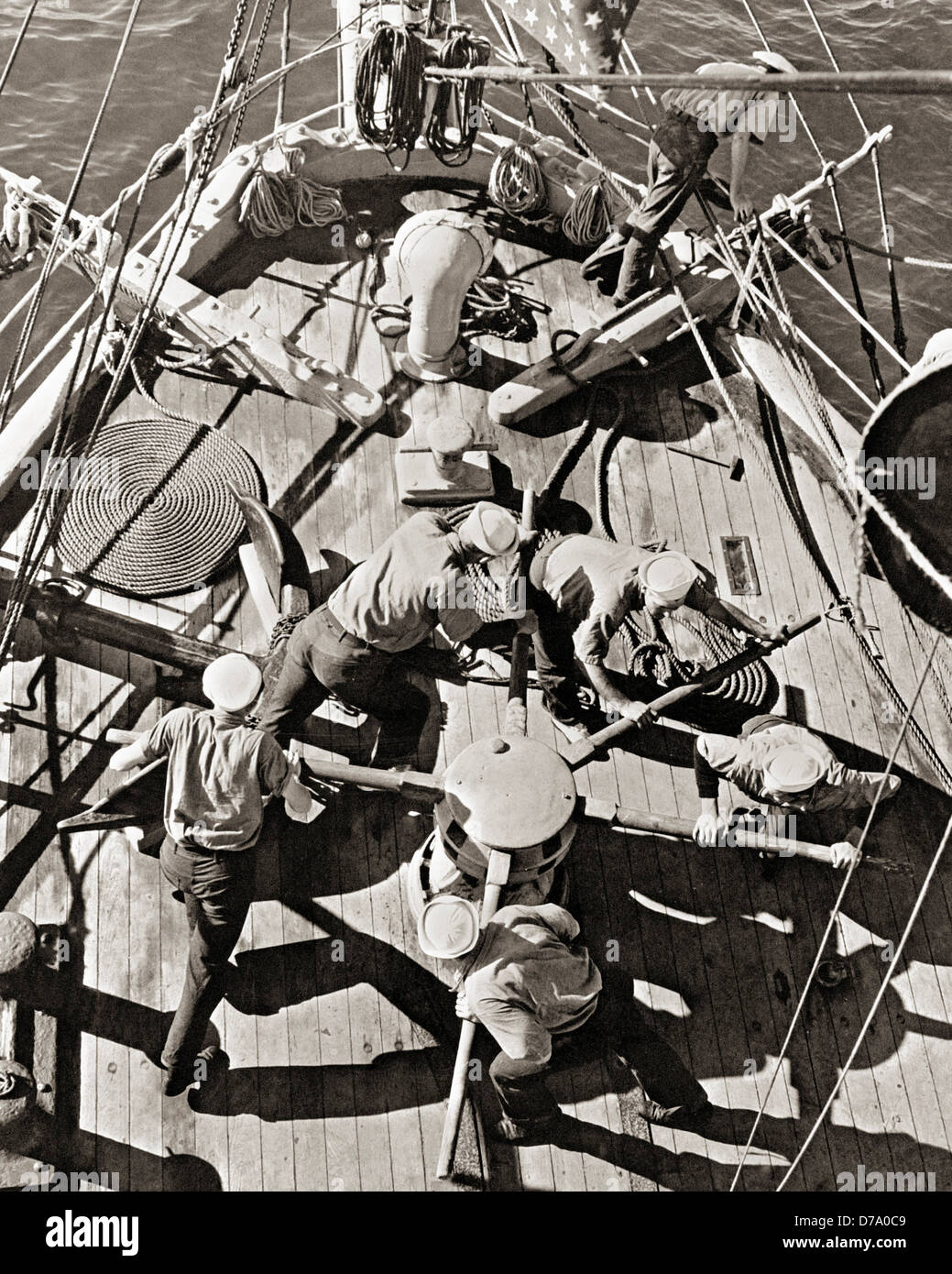 Trainees Raising Anchor Stock Photo - Alamy