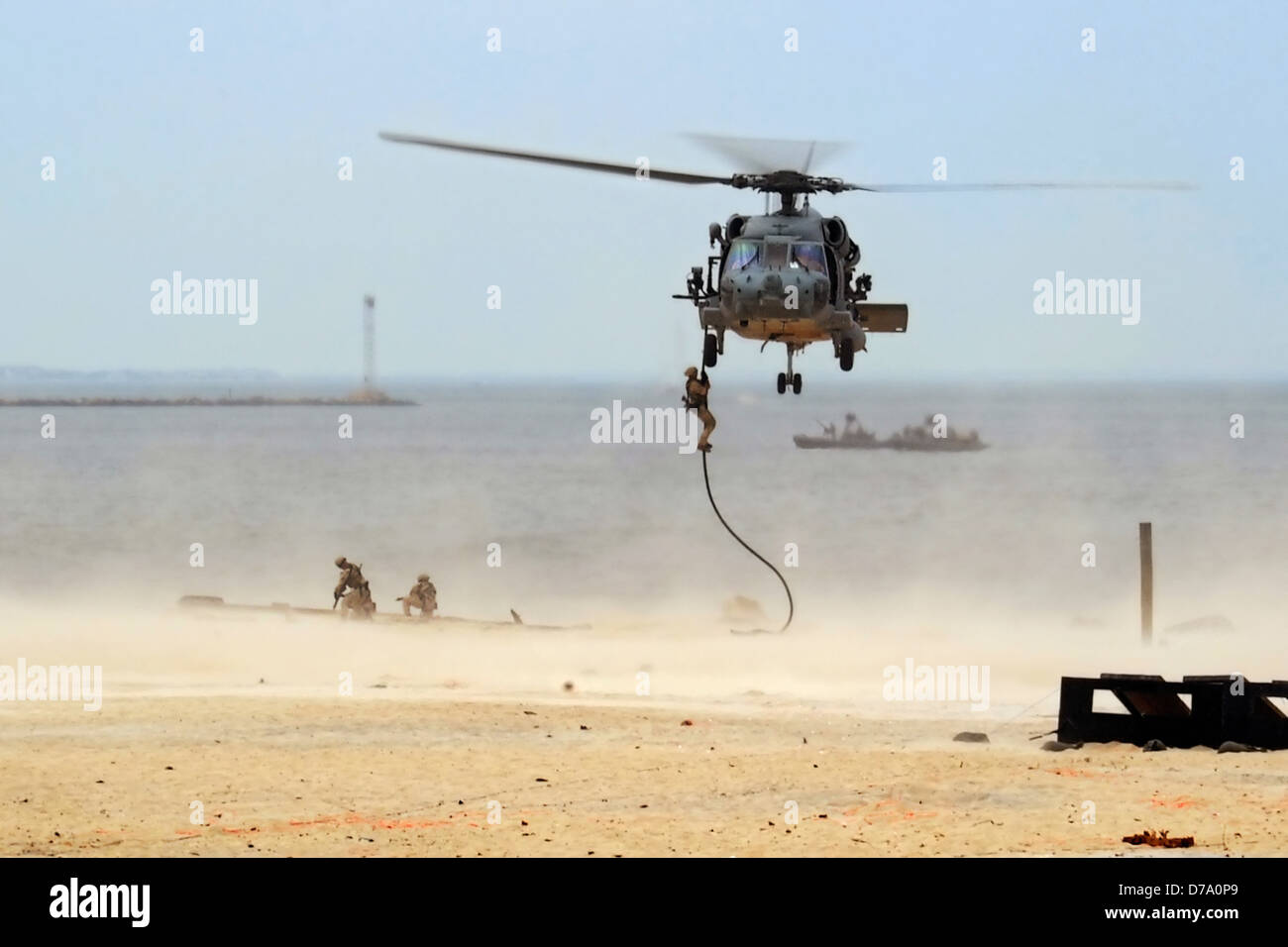 Navy SEALs Fast Rope Helicopter Stock Photo - Alamy