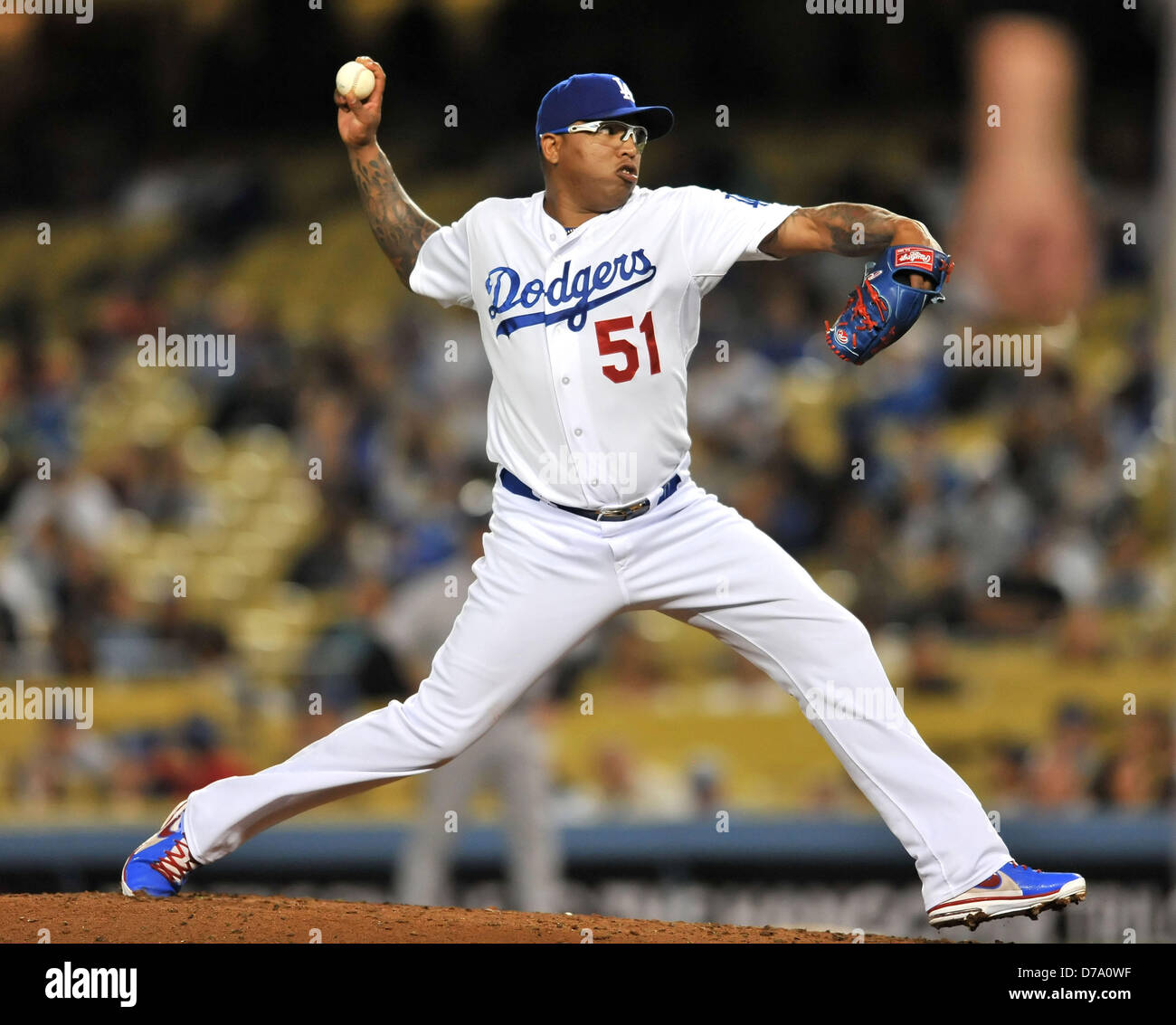 Los Angeles, CA. USA. May 1, 2013. Los Angeles Dodgers relief pitcher ...