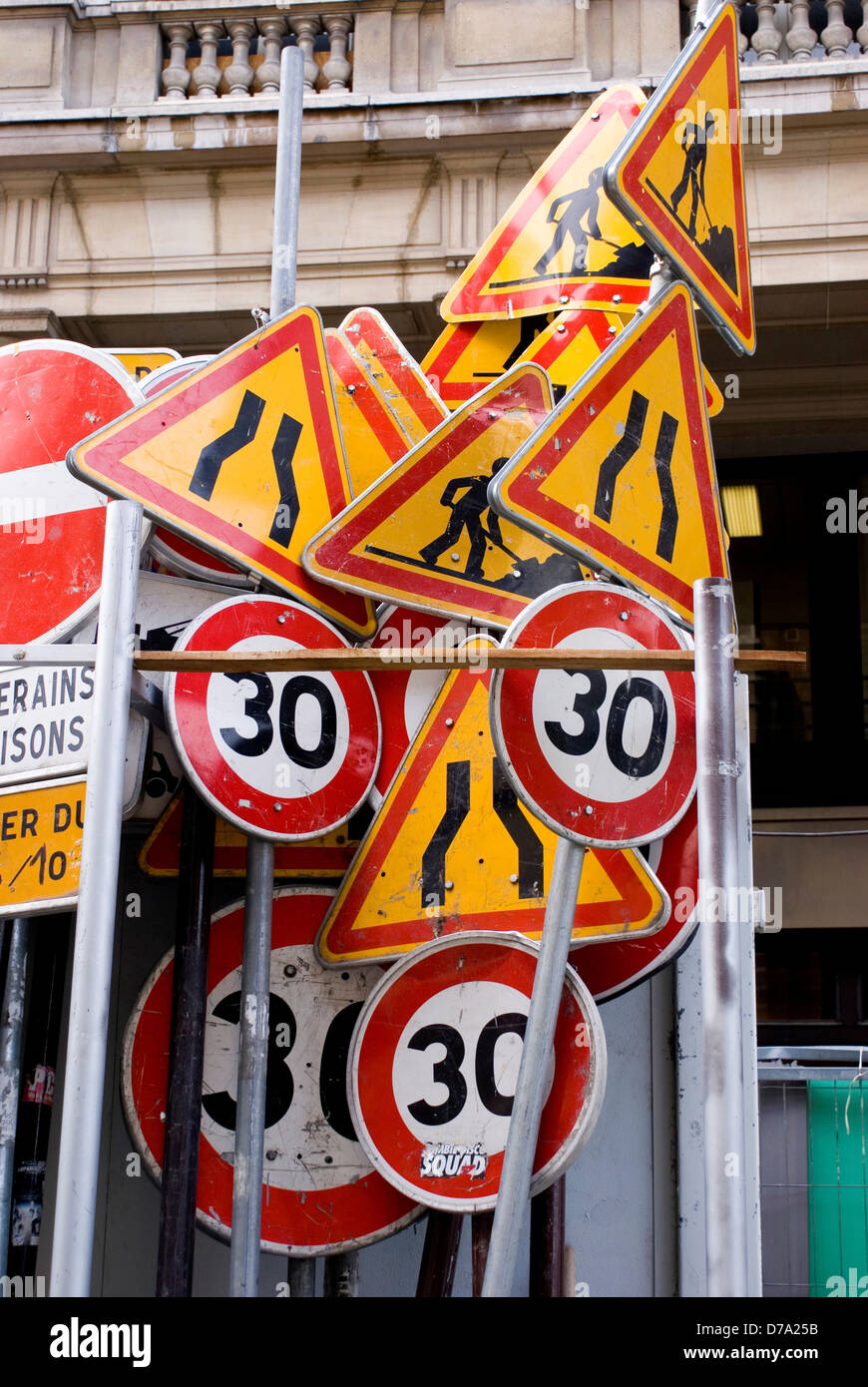 France Paris Road sign storage area in Paris Stock Photo - Alamy