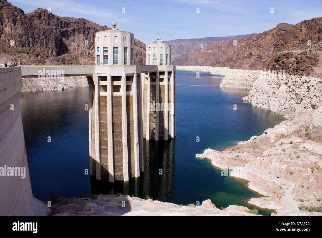 USA Arizona/Nevada Lake Mead upper cofferdam at Hoover Dam showing ...