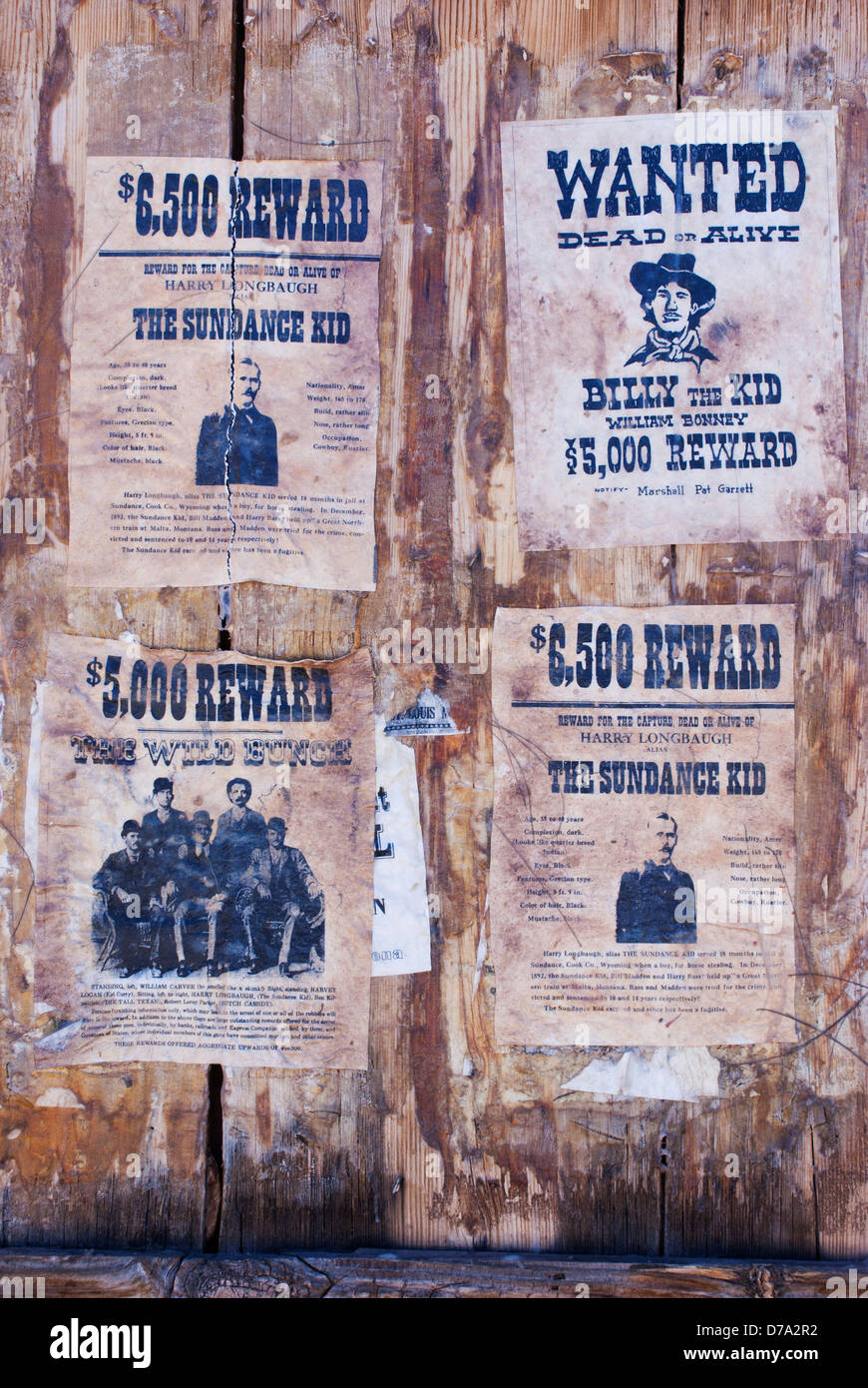 USA Arizona Tucson Reward posters at Old Tucson Studios Stock Photo - Alamy