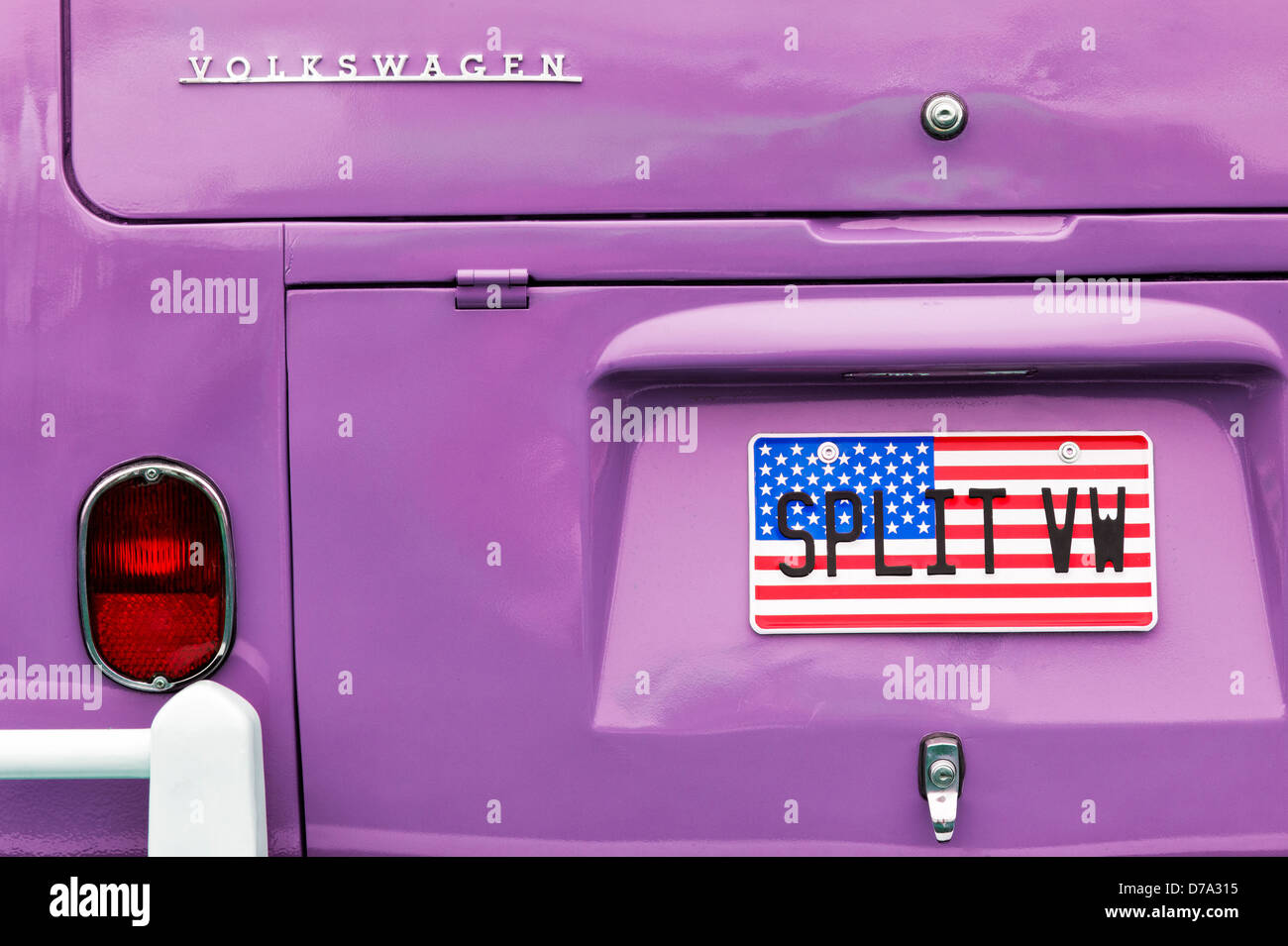 VW split screen Volkswagen camper van rear end Stock Photo - Alamy