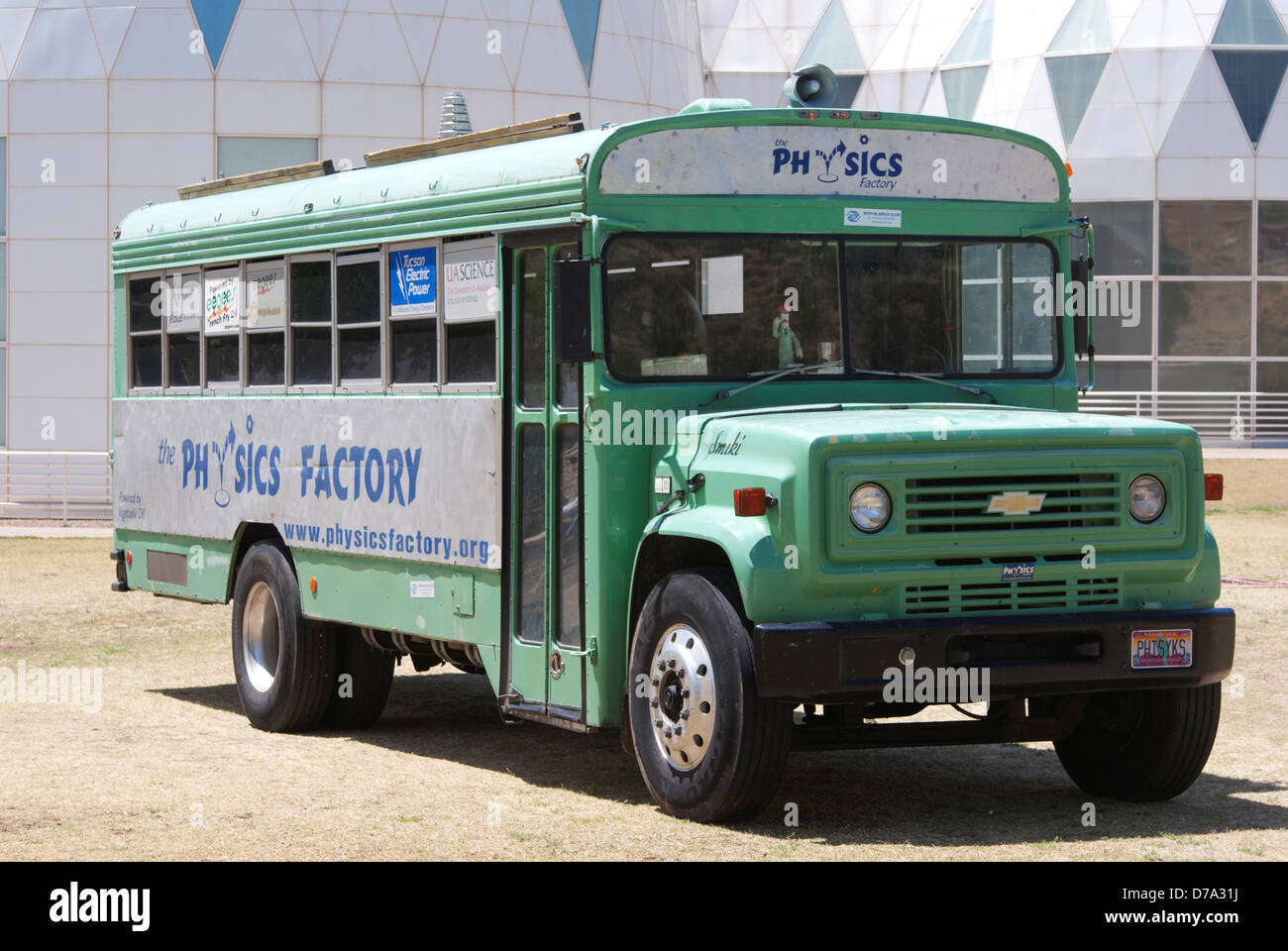 USA Arizona Tucson Biosphere 2 Physics Factory educational bus Stock ...