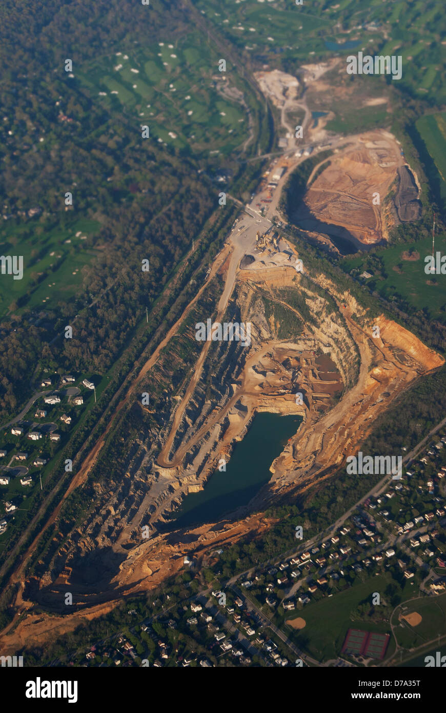 USA Aerial view quarry Stock Photo - Alamy