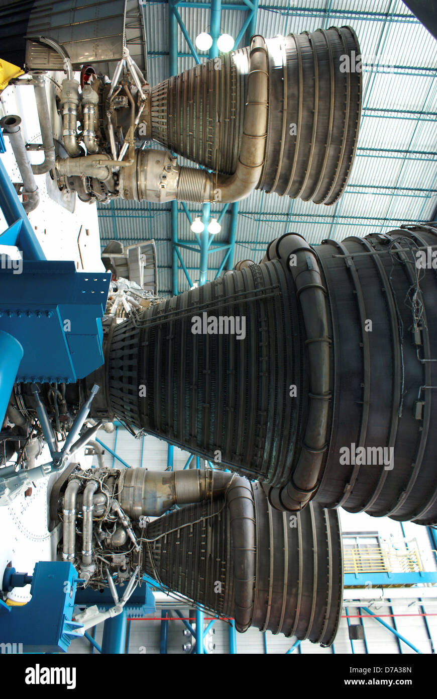 USA Florida Kennedy Space Center Saturn V first stage engines Stock ...