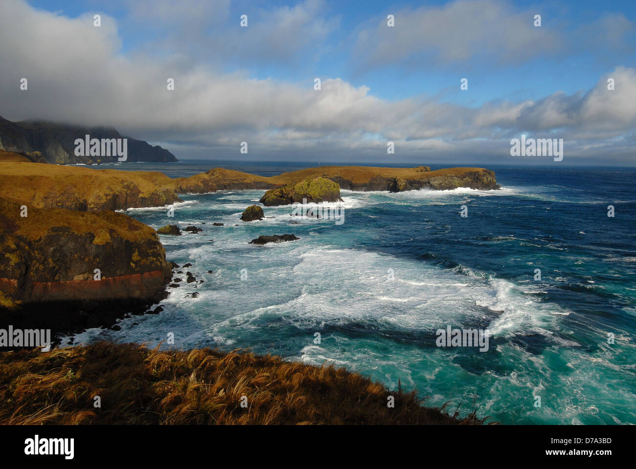 The Pacific ocean coast at the Shikotan Island, South Kuriles, Russia ...