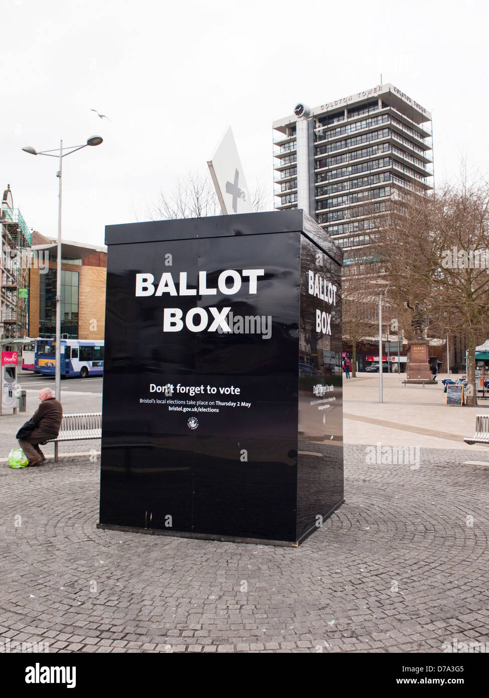 Bristol City Center Ballot Box England Stock Photo - Alamy