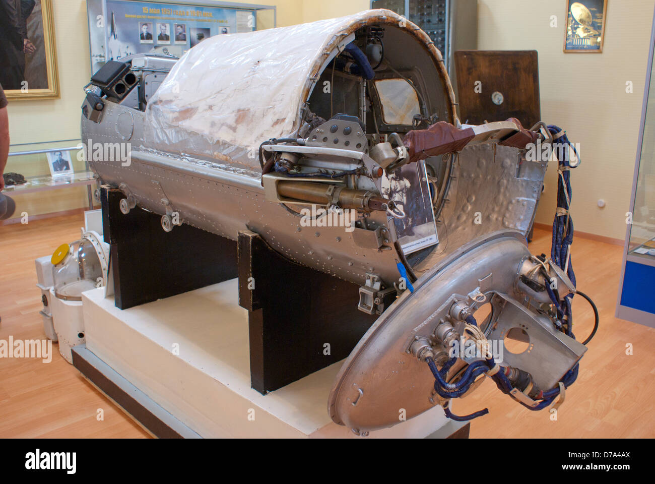 Sputnik-type capsule designed to carry animals into space in museum ...