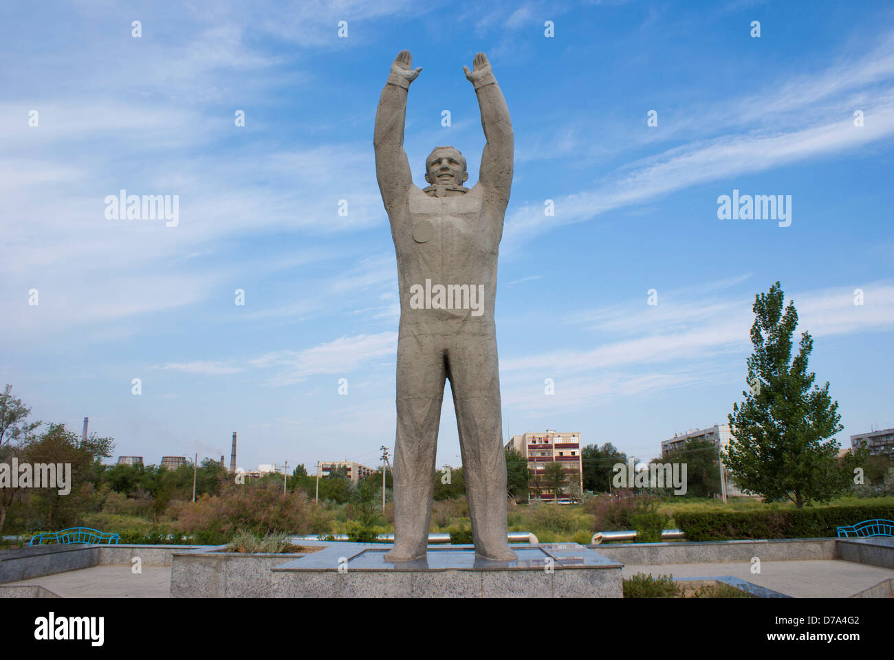 Yuri Gagarin's statue in park Baikonur Kazakhstan Stock Photo - Alamy