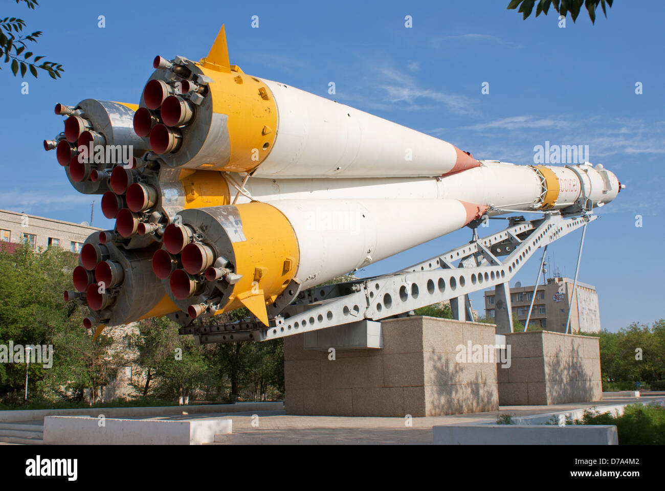 Soyuz rocket on display in park Baikonur Cosmodrome Kazakhstan Stock ...