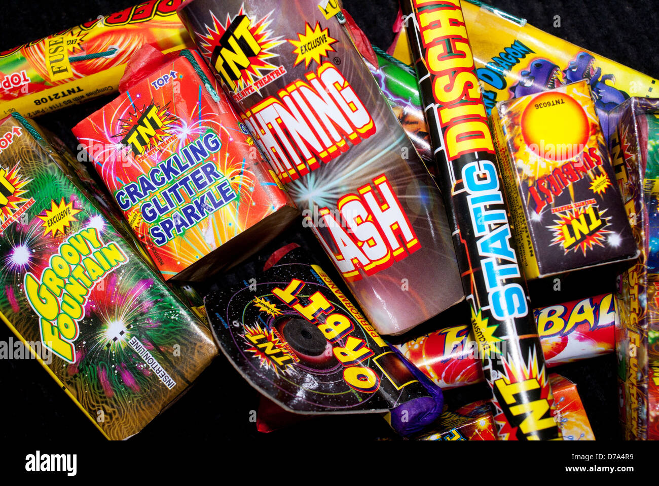Close-up assorted firecrackers Stock Photo - Alamy