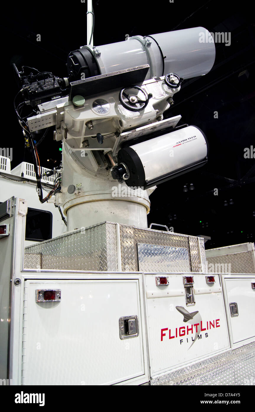 USA California Los Angeles Space Shuttle tracking cameras Stock Photo ...