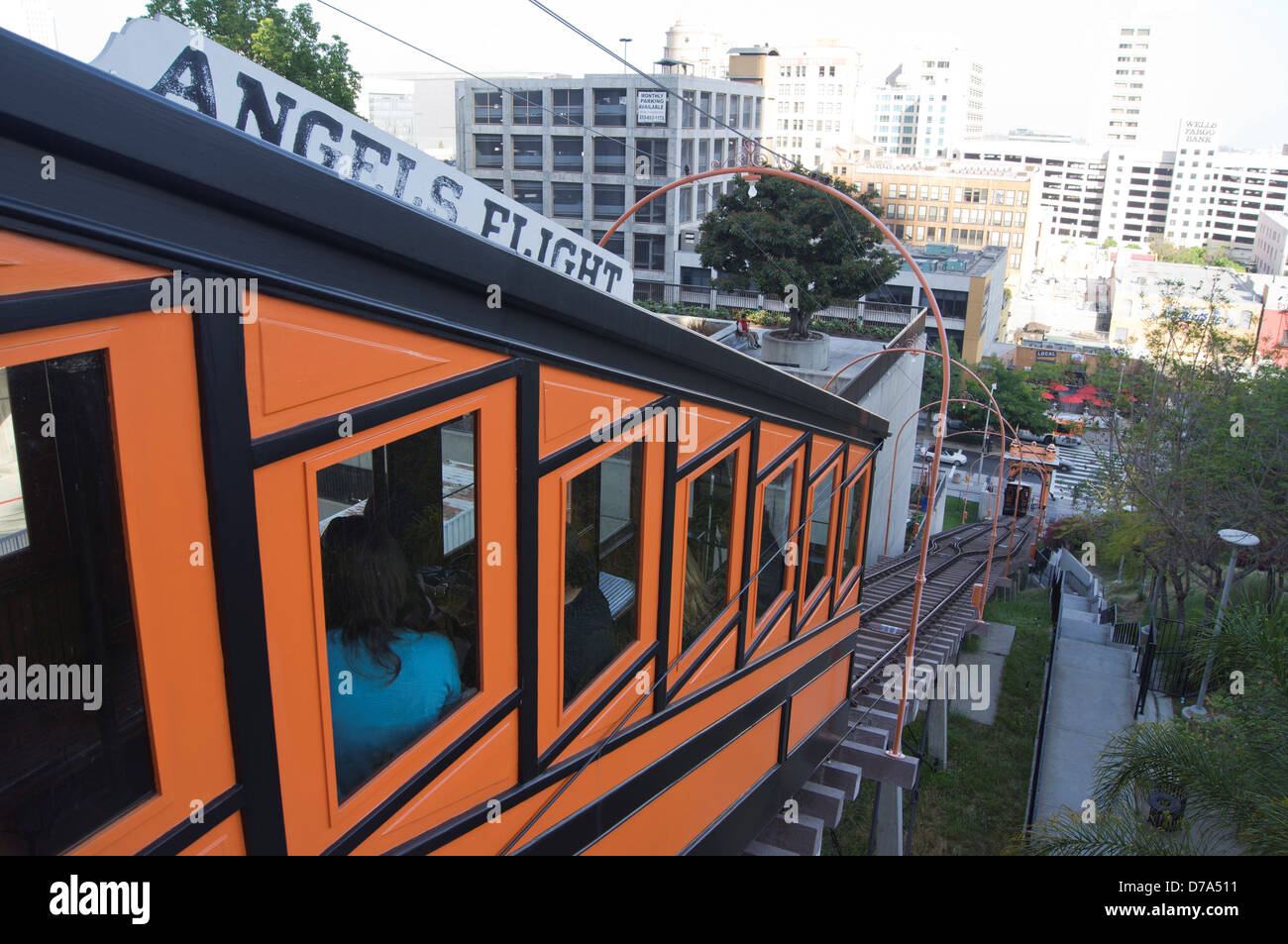 USA California Los Angeles Angel's Flight funicular railway Los Angeles ...