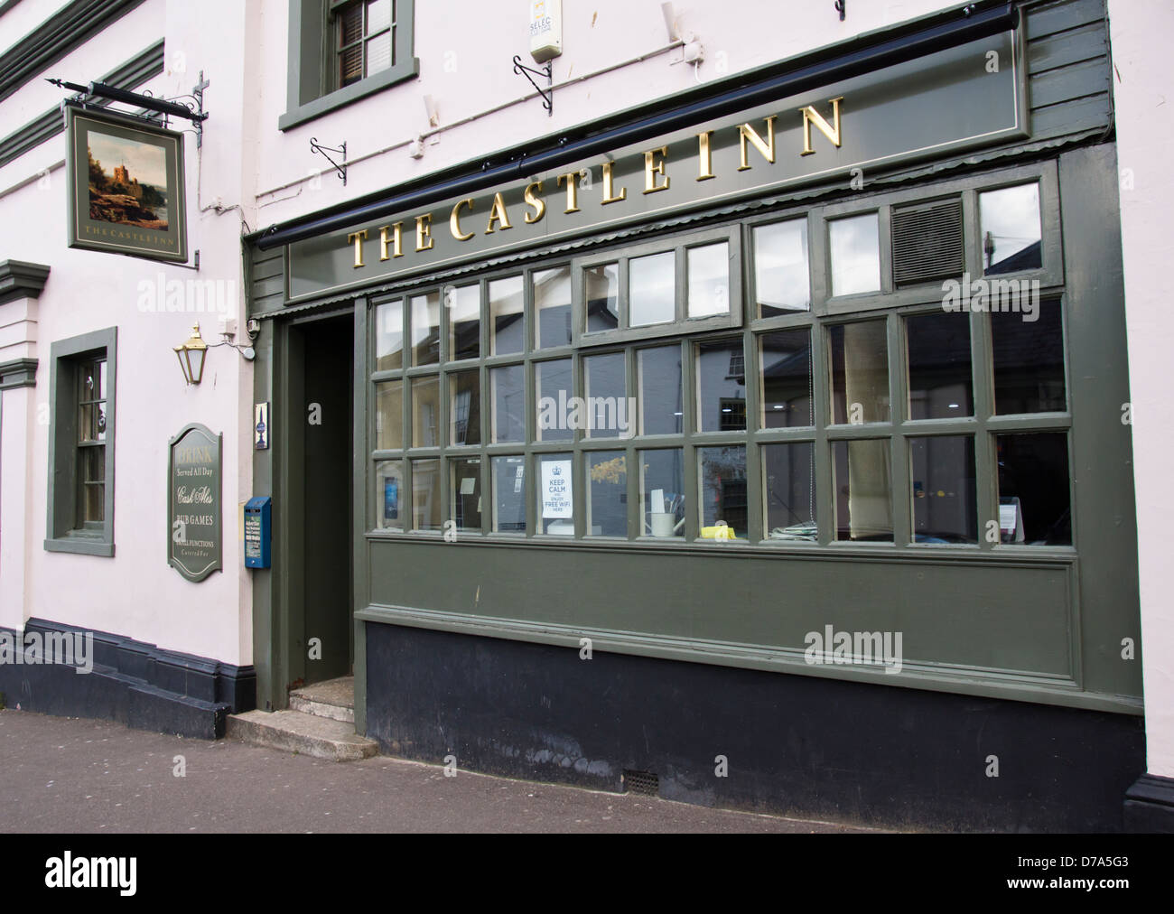 The Castle Inn, Axminster a market town on Devon England UK Stock Photo ...