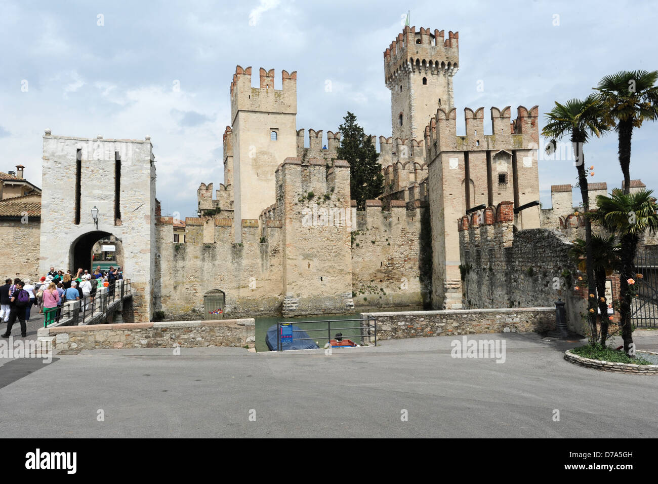 The castle of Rocca Scagliera at Sirmione on lake Garda, Italy Stock ...