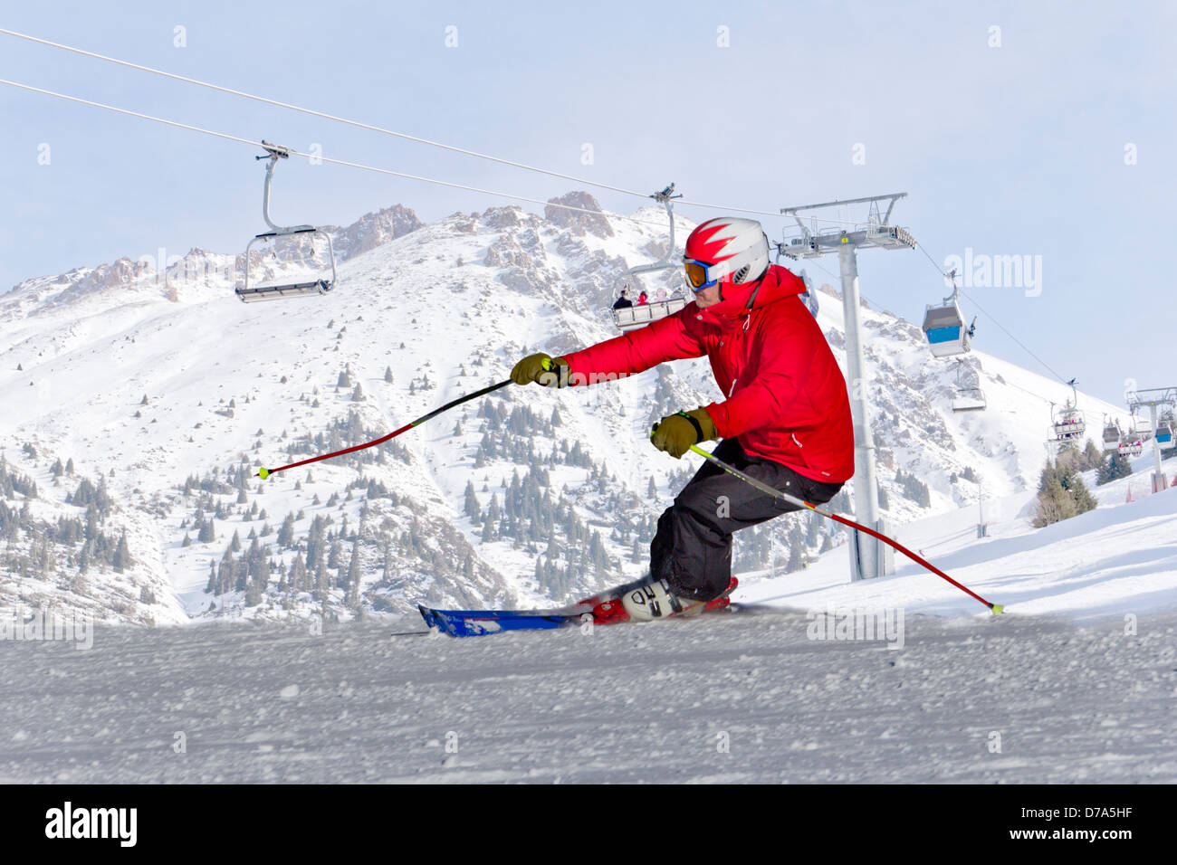 people on ski slope Stock Photo - Alamy