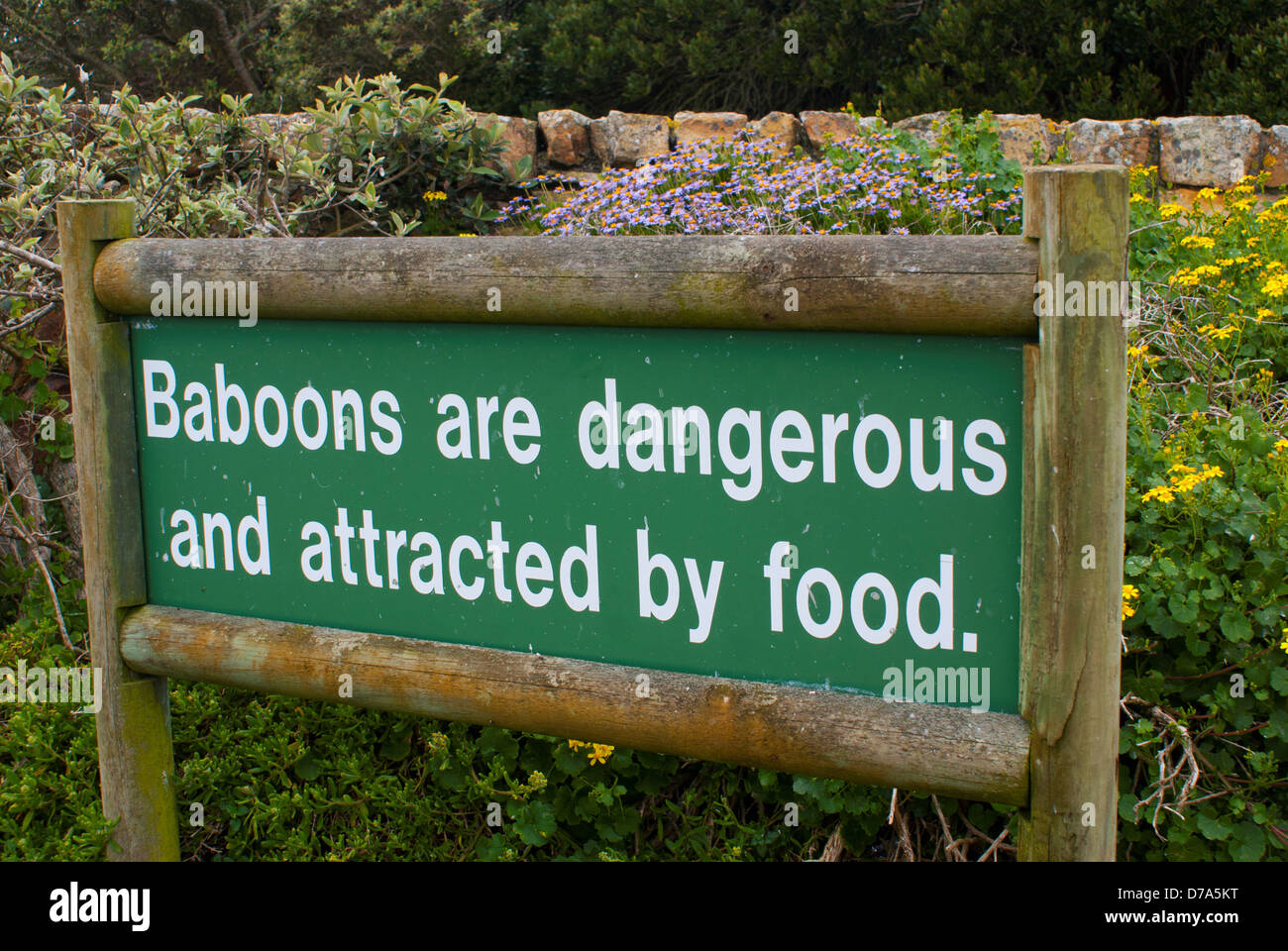 South Africa Cape Point Baboon warning sign Stock Photo - Alamy