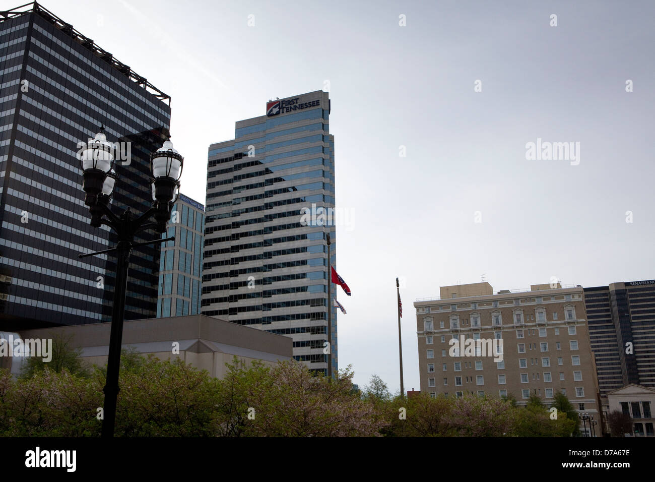 A view of the First Tennessee Bank building in Nashville, Tennessee ...
