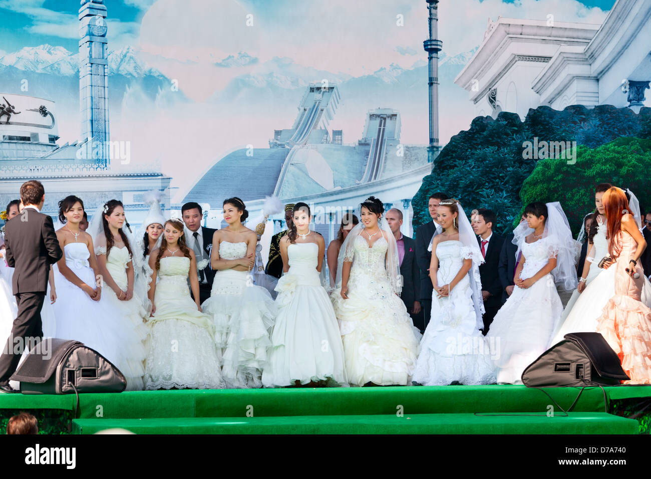 parade of Asian brides Stock Photo - Alamy