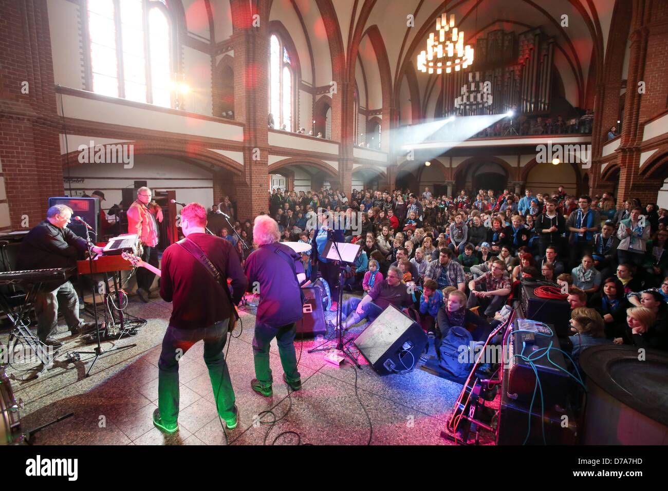 The rock band 'On The Rocks' performs during a rock service at the ...