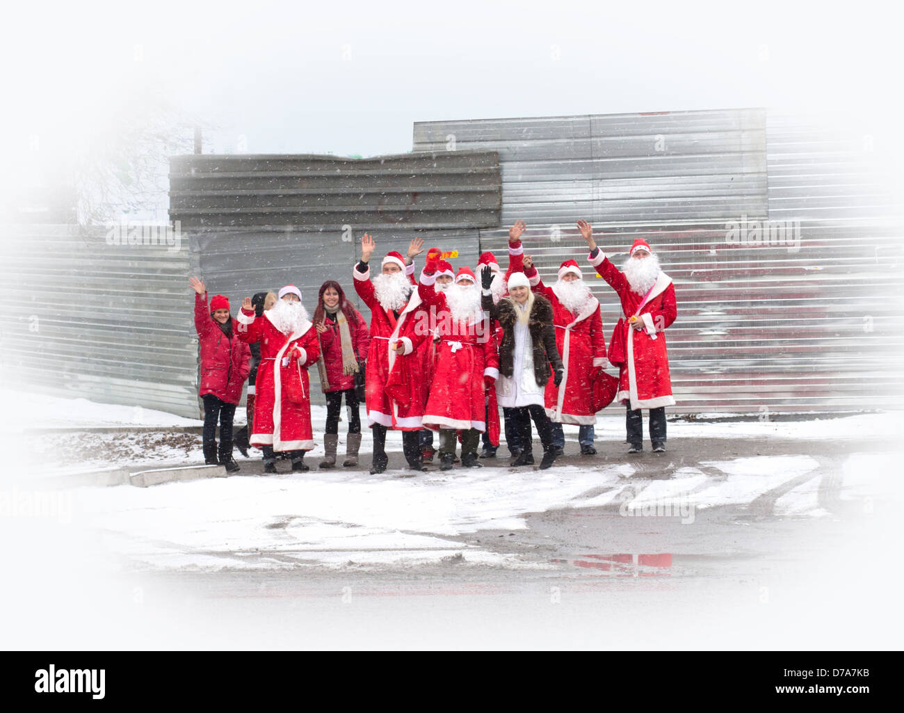 Santa Claus group Stock Photo - Alamy