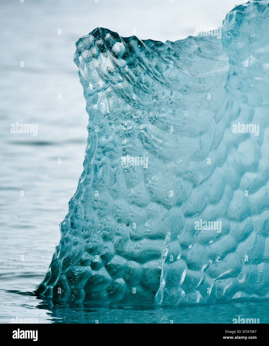 Patterns in blue iceberg off Spitsbergen Svalbard Islands Norway Stock ...
