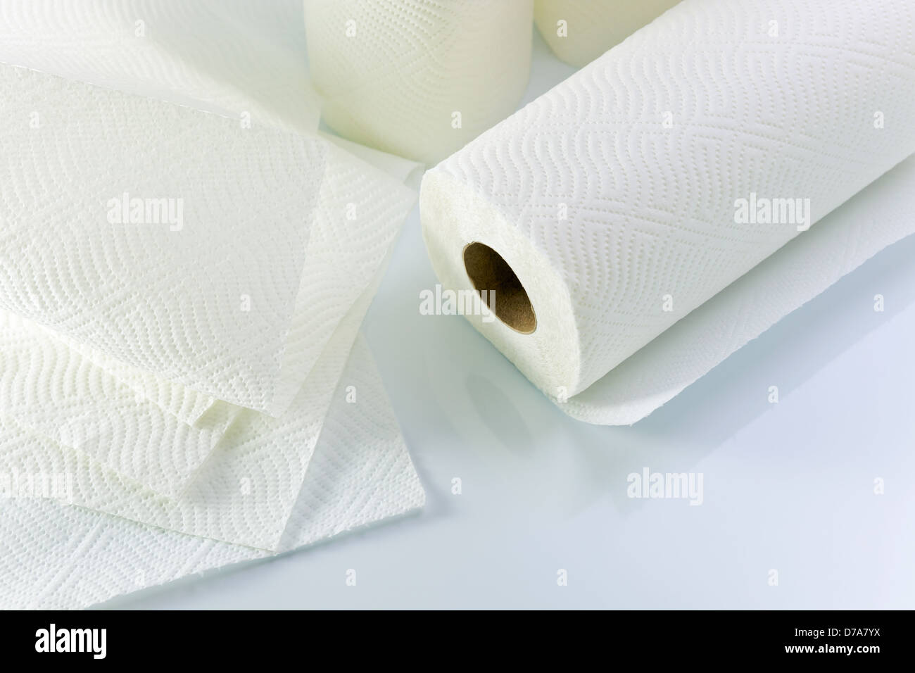 White paper towel on a white reflective background Stock Photo - Alamy