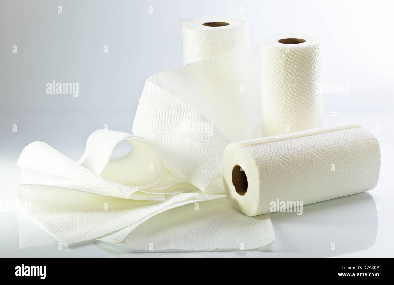 White paper towel on a white reflective background Stock Photo - Alamy