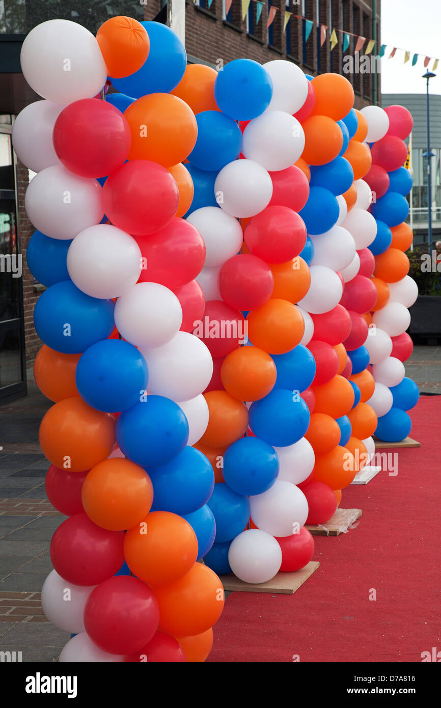 Stacks of balloons in the national colours of The Netherlands Stock ...