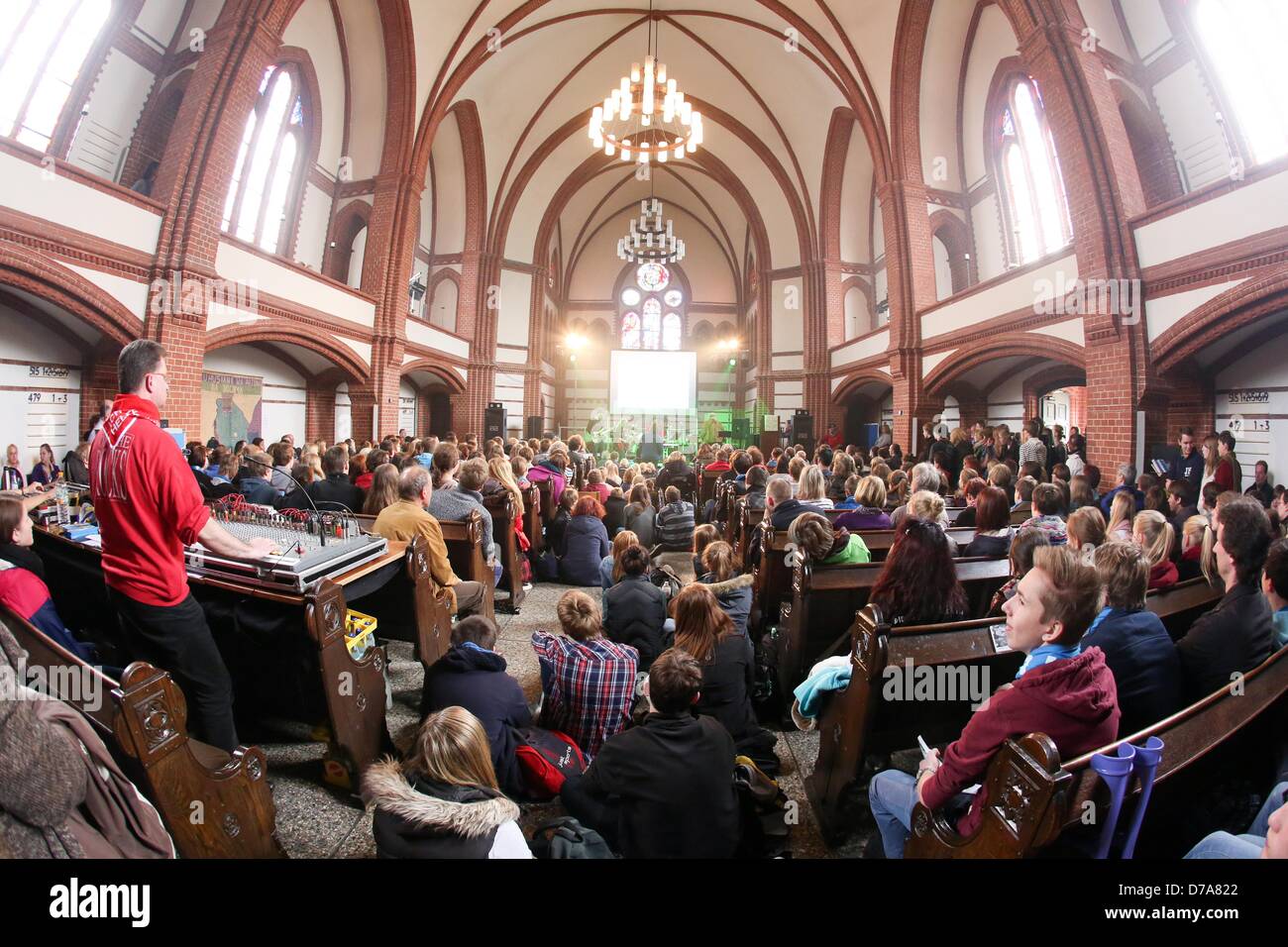 The rock band 'On The Rocks' performs during a rock service at the ...