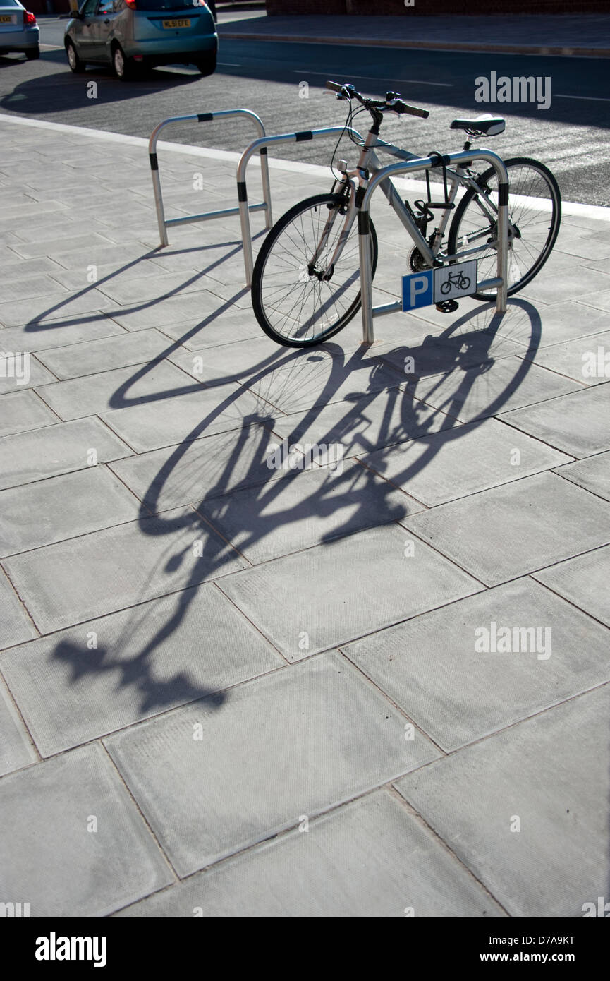 Bicycle Bike long winter shadow sunlight cast Stock Photo - Alamy