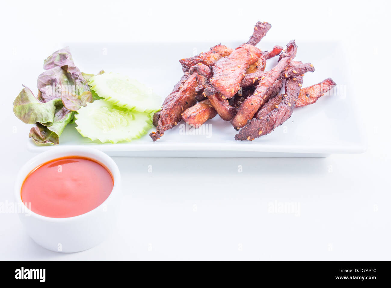 Dry fried pork thailand hi-res stock photography and images - Alamy